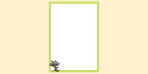 Simple Blank Tumtum Tree Page Border | Page Borders | Twinkl
