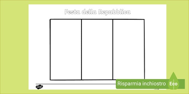 Bandiera Festa Repubblica da Colorare | Scuola Primaria