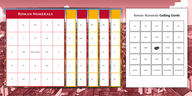 Roman Numerals Bingo Game