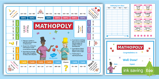 3-Digit Addition Mathopoly Board Game | Years 5&6 Maths