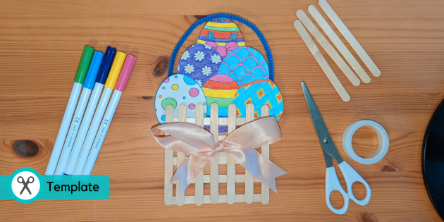 Easter Basket Decoration | DIY Basket Craft (teacher made)