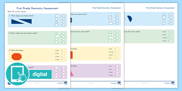 First Grade Geometry Assessment (teacher made)