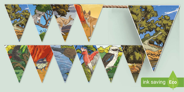 Native Australian Animals Display Bunting