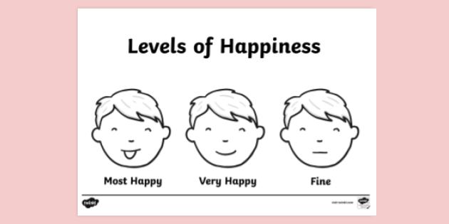 FREE! - Different Levels Of Happiness Colouring Sheet