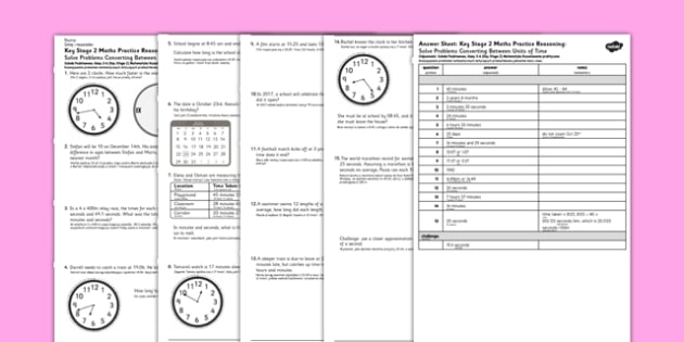 KS2 Reasoning Test Practice Solve Problems Converting Between Units of Time