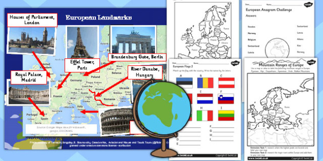Introduction to Europe Lesson Teaching Pack (teacher made)