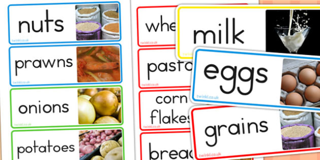 Food Groups Photo Word Cards (teacher made)