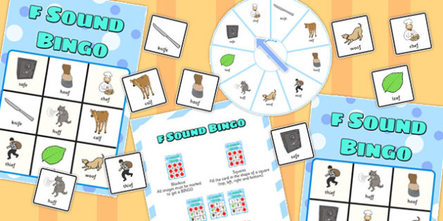 Final 'F' Sound Spinner Bingo (teacher made)