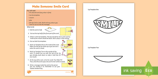 KS1 Make Someone Smile Card (teacher made)
