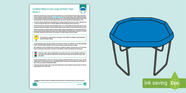 👉 EYFS Creative Ways to Use Large Activity Trays: Number 6