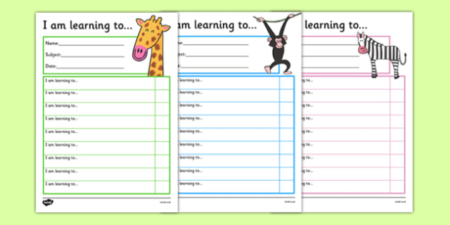 Jungle Themed Target and Achievement Sheets