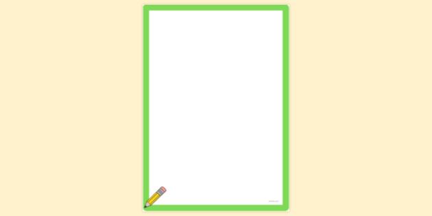 FREE! - Singular Pencil Page Border | Page Borders | Twinkl