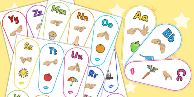 Sign Language Alphabet Fan (teacher made)