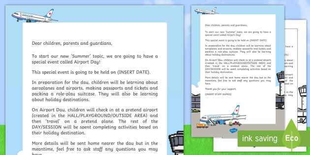 Editable Airport Day Letter