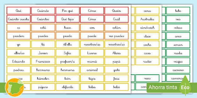 Juego de lenguaje: Construye la oración