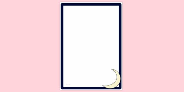 Simple Quarter Moon Page Border | Page Borders | Twinkl