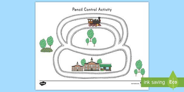 Train Track Pencil Control Activity (teacher made)