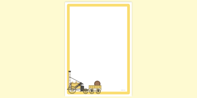 FREE! - Robert Stephenson's Rocket Page Border | Twinkl Page Borders