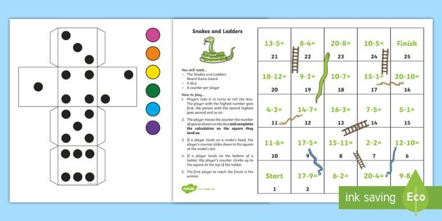 Subtraction Snakes And Ladders Fun Primary Maths Resource Subtraction Snakes And Ladders Fun Primary Maths Resource