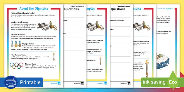 Olympic Games History Comprehension | Intermediate Phase