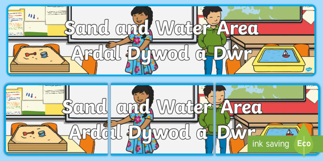 Sand and Water Area Display Banner English/Welsh
