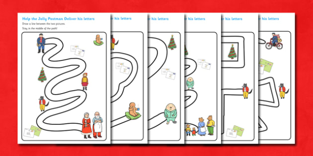 Pencil Control Path Worksheet / Worksheets to Support Teaching on The Jolly