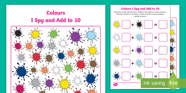 👉 Colours I Spy and Add to 10 Activity