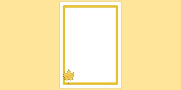 FREE! - Simple Blank Gold Leaf Page Border | Page Borders | Twinkl