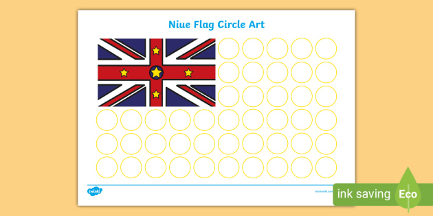 FREE! - Niue Flag Circle Art Worksheet (teacher made)