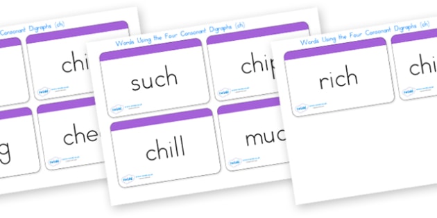FREE! - Words Using The Four Consonant Digraphs - Phonics Resources