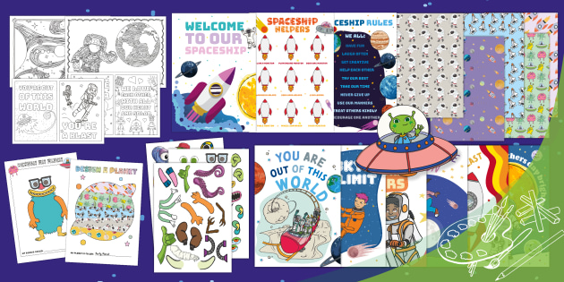 Space Themed Posters and Activities Pack (teacher made)