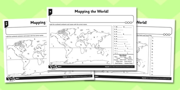 What a Wonderful World Worksheet / Worksheet Mapping the World