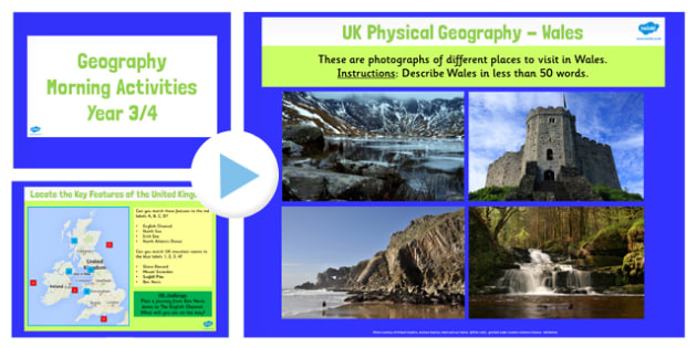 Year 3 4 UK Geography Morning Activities PowerPoint - activity