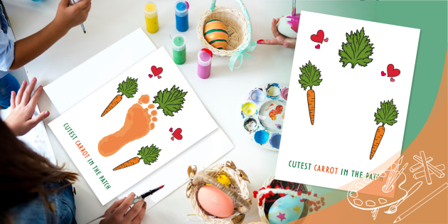 Cutest Carrot in the Patch Footprint Activity Poster