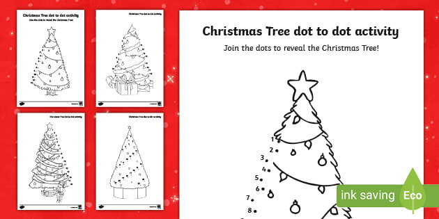 Christmas Tree Dot to Dot Activity Sheets - Twinkl
