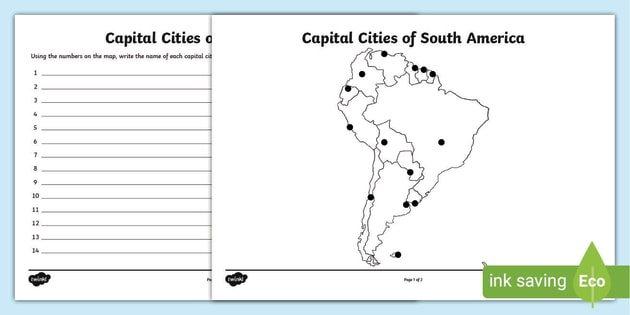 Capital Cities of South America Activity