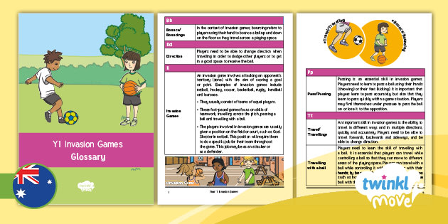 Move PE Year 1 Invasion Games Glossary (teacher made)