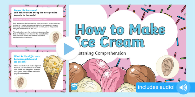 How to Make Ice Cream - Listening Comprehension | Years 3&4