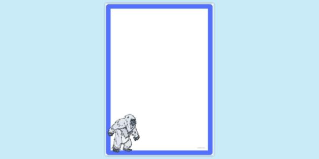 FREE! - Simple Blank Yeti Page Border | Page Borders | Twinkl