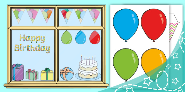 Happy Birthday Window Display (teacher made)