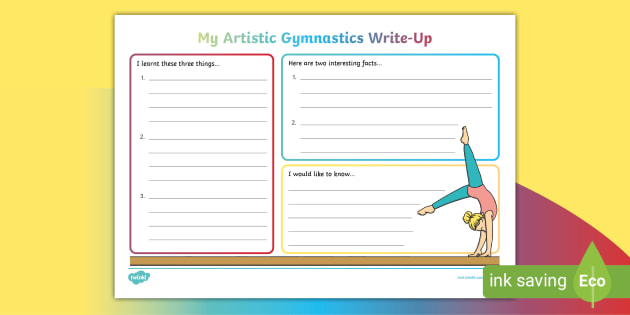 Artistic Gymnastics Write Up Worksheet (teacher made)