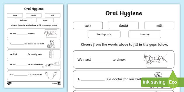 Oral Hygiene Cloze Procedure (teacher made)