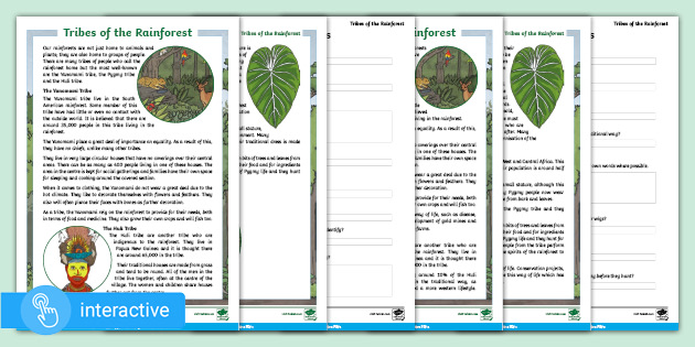 Interactive PDF: Tribes of the Rainforest Differentiated Reading