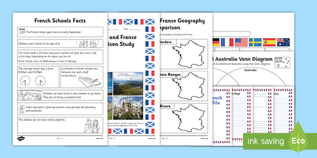 Scotland and France Comparison Resource Pack (teacher made)