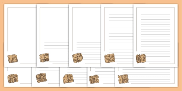 FREE! - Ancient Maya Hieroglyphics Page Borders