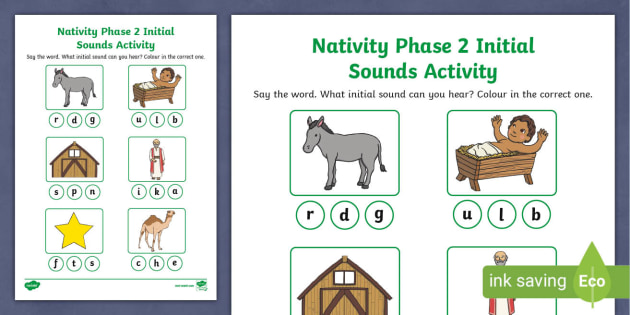 Nativity Phase 2 Initial Sounds Activity Teacher Made
