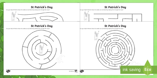 St. Patrick's Maze Worksheet / Worksheet
