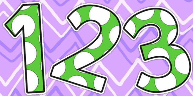 FREE! - Green and White Spots Display Numbers (teacher made)