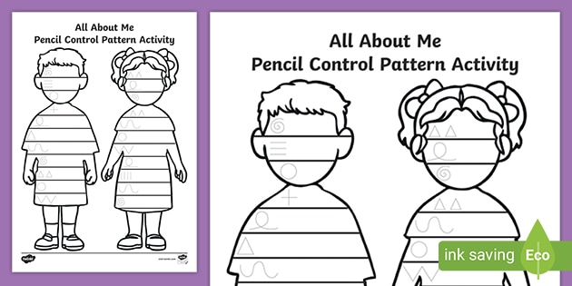 All About Me Pre-Writing Shapes Pencil Control Activity