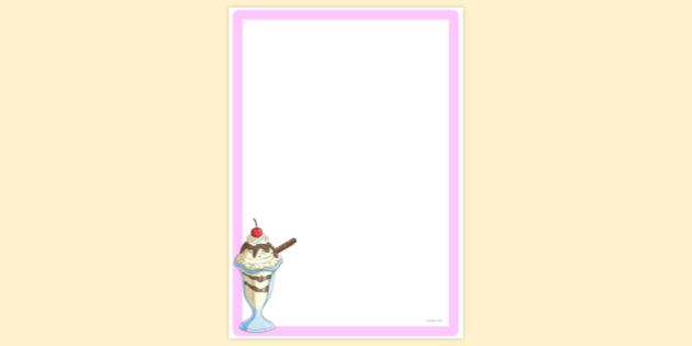 FREE! - Sundae Page Border | Page Border | Twinkl